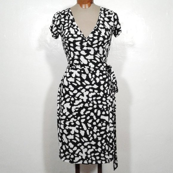 LOFT | Dresses | Loft Animal Print Wrap Dress 4s Silhouette | Poshmark
